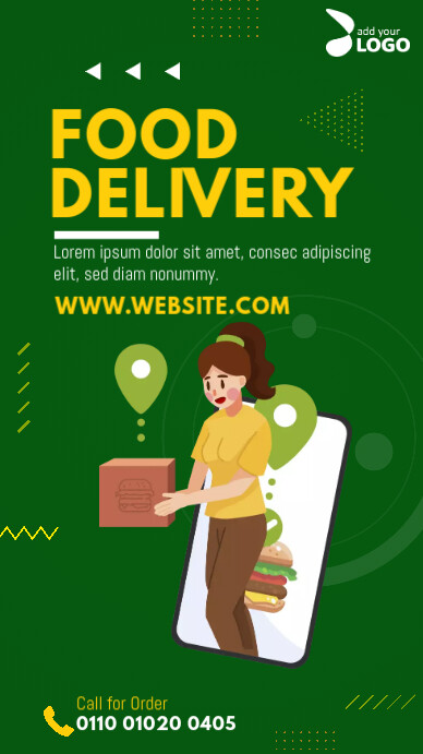 Food Delivery Service Ad Template | PosterMyWall