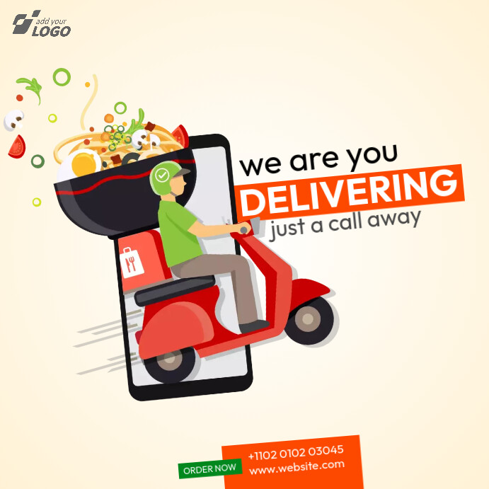 Food Delivery Service Ad Template | PosterMyWall