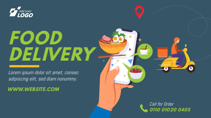 Food Delivery Service Ad Template | PosterMyWall