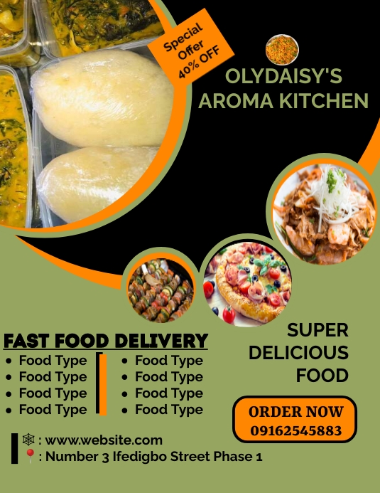 Food delivery service Template | PosterMyWall