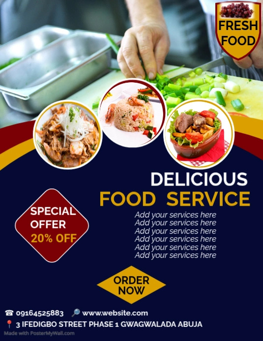 Food delivery service Template | PosterMyWall