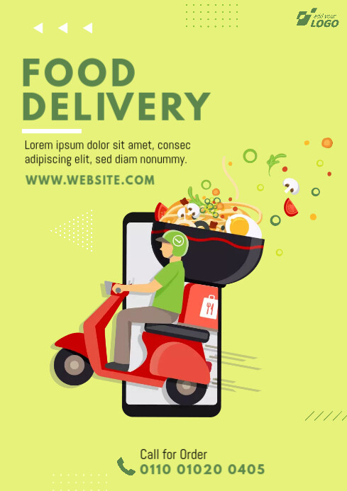 Food Delivery Service Flyer Template | PosterMyWall