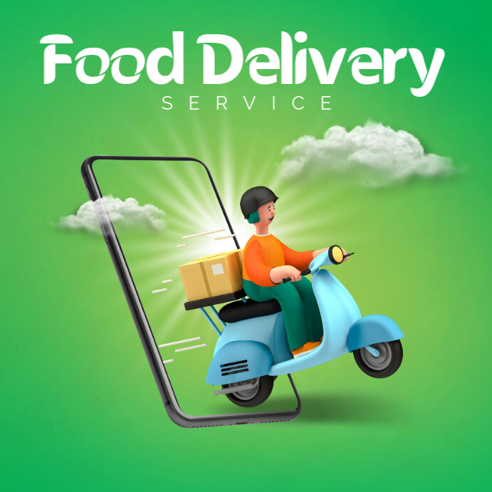 Food Delivery Service Promotion Instagram Pos Template | PosterMyWall