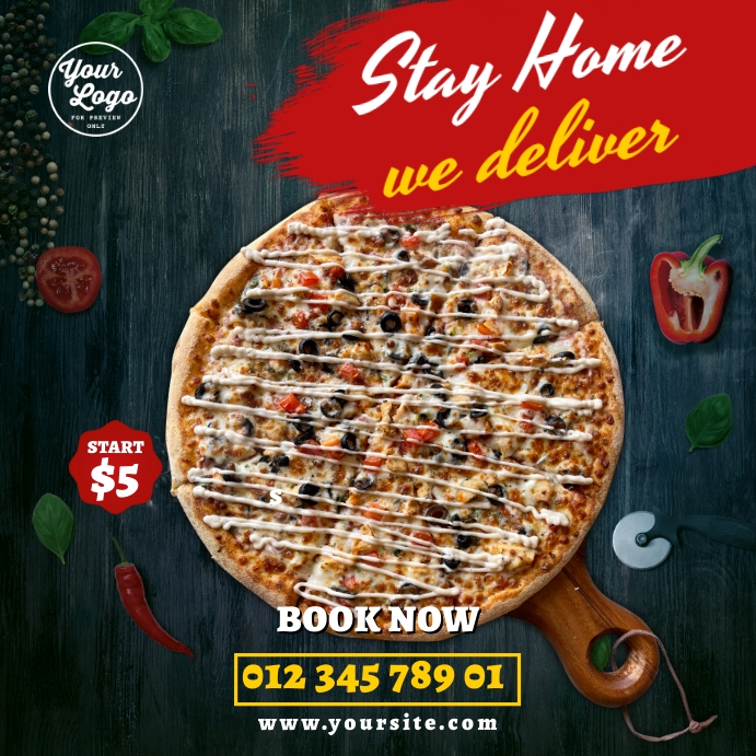 Food Delivery Services Template | PosterMyWall