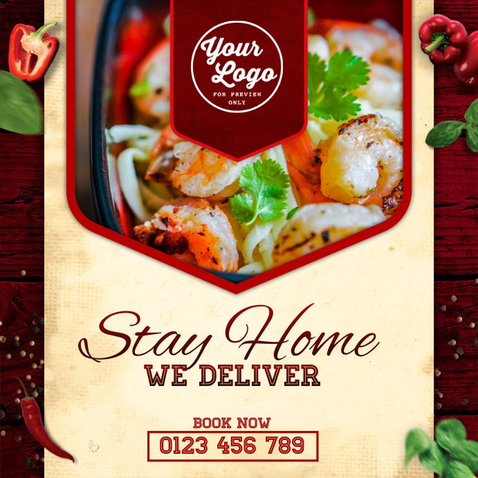 Food Delivery Services Template | PosterMyWall