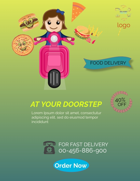 food delivery template flyer design | PosterMyWall