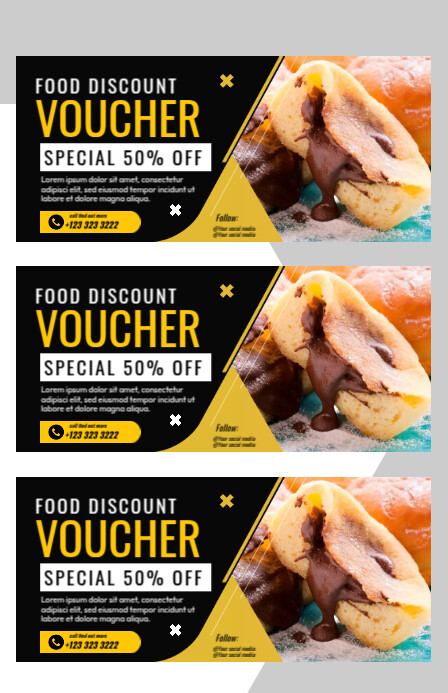 Food Discount Voucher Template | PosterMyWall