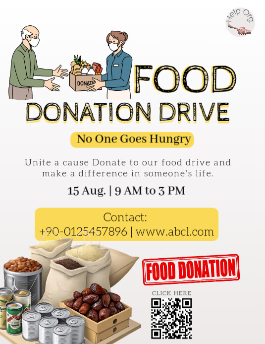 Food Donation Drive Flyer (us Letter) Template | PosterMyWall