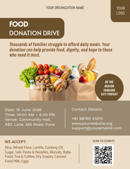 Food Donation Drive Flyers Template | PosterMyWall