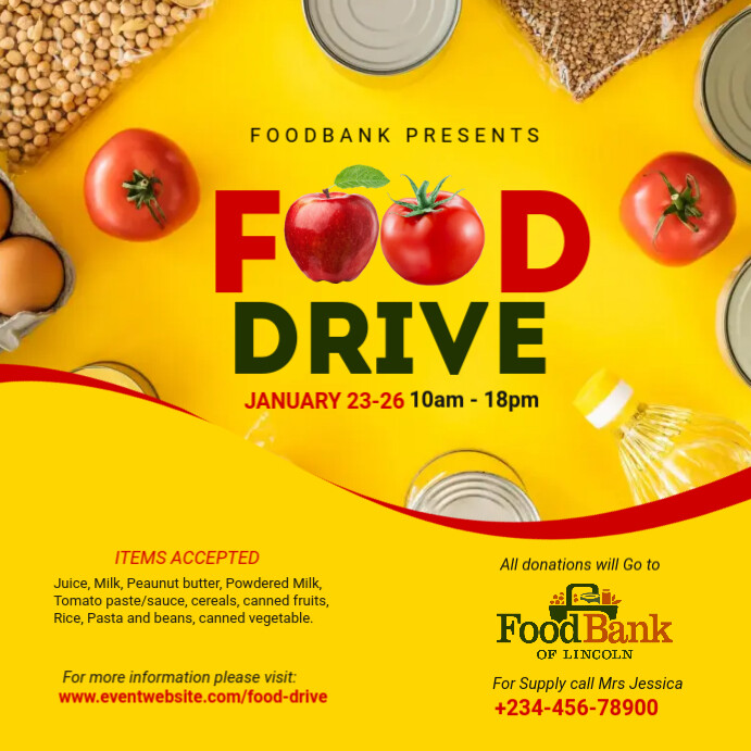 food drive Template | PosterMyWall