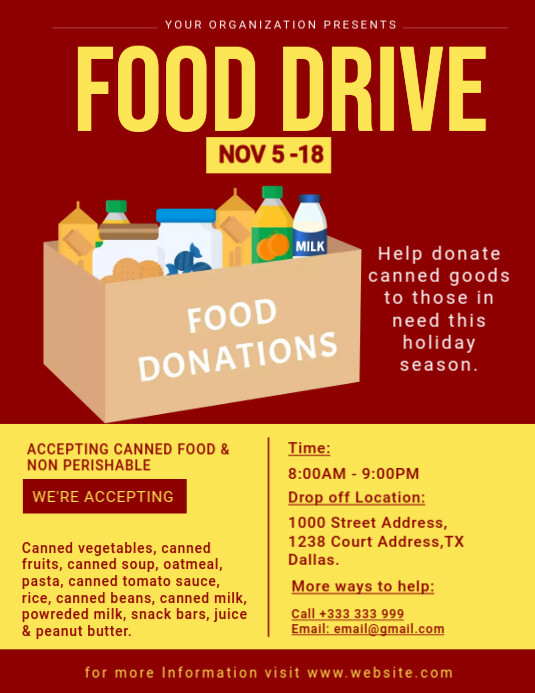 FOOD DRIVE Template PosterMyWall food-drive-template-postermywall