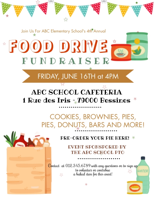 Food Drive flyer Fundraiser Template | PosterMyWall