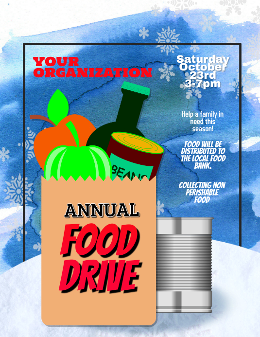 Food Drive Fundraiser flyer template | PosterMyWall