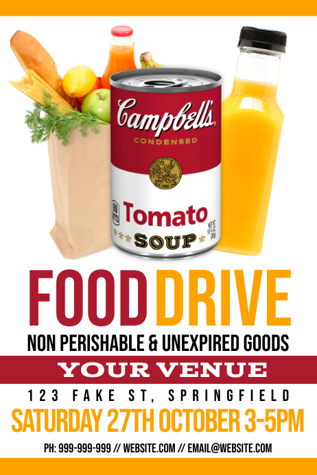 Food Drive Poster Template | PosterMyWall