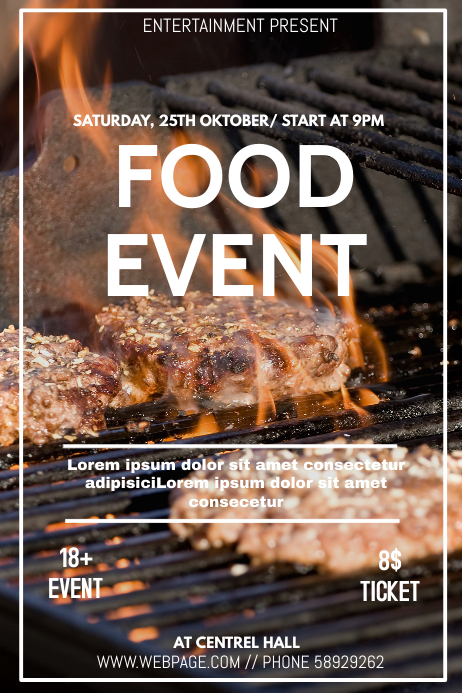 Food Party Poster Template