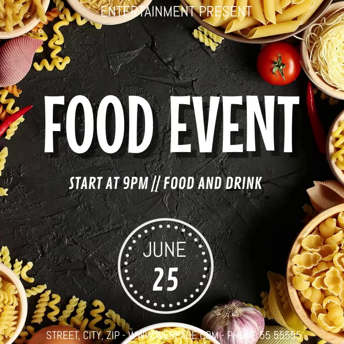Copy of Food Event party video flyer template | PosterMyWall
