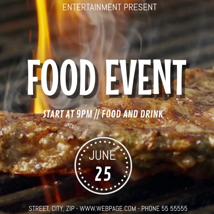 Food Event party video flyer template | PosterMyWall