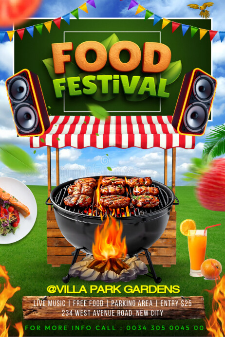 Food festival concert party event invite social media editable flyer ...