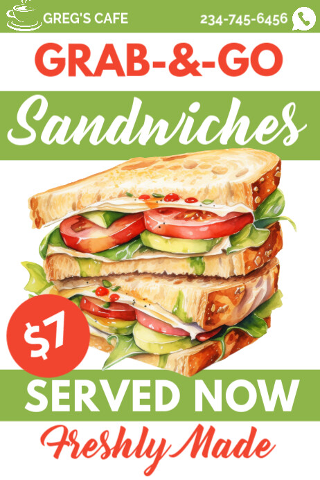 Food Flyer - Food Product Poster - Free Editable Template - Sandwiches ...