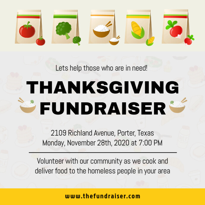 Food Fundraiser Drive Online Ad Template | PosterMyWall