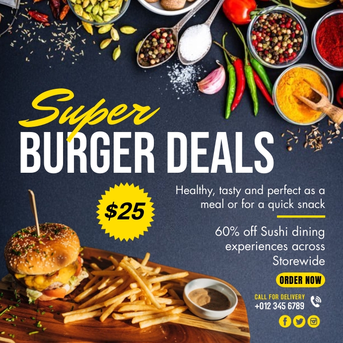 FOOD INSTA.KC Template | PosterMyWall