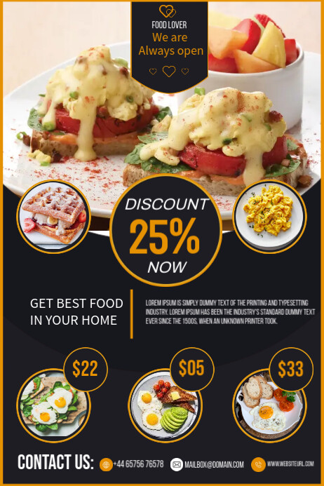 Food Lover Poster Template | PosterMyWall