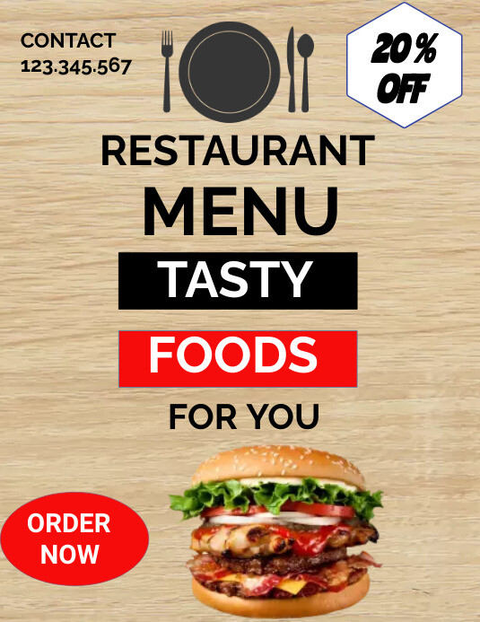 FOOD MANU Template | PosterMyWall