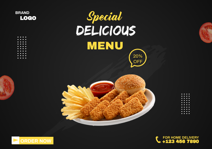 Food Menu A4 Template | PosterMyWall