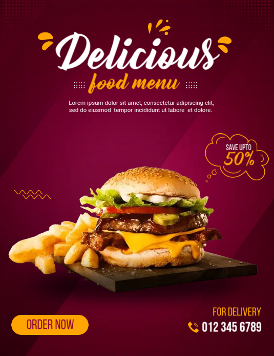 Food Menu Ads Template | PosterMyWall