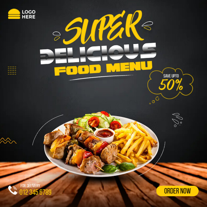 Food Menu Ads Template | PosterMyWall