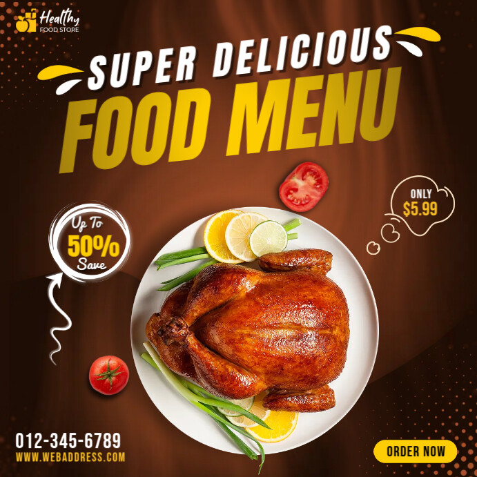 Food Menu Ads Template | PosterMyWall