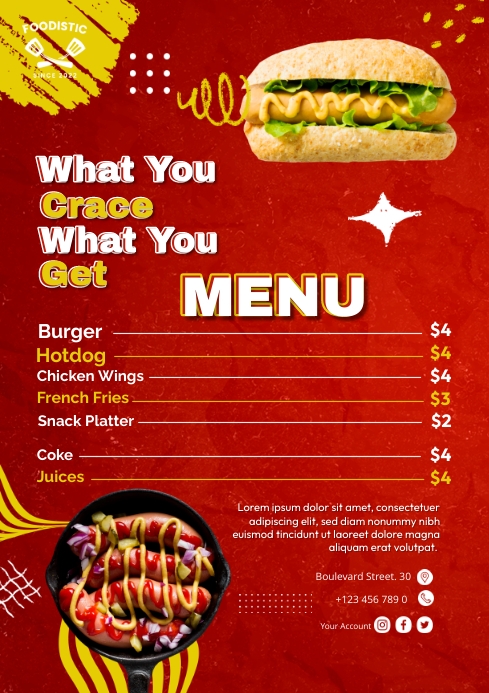 Modèle Food Menu Ads | PosterMyWall