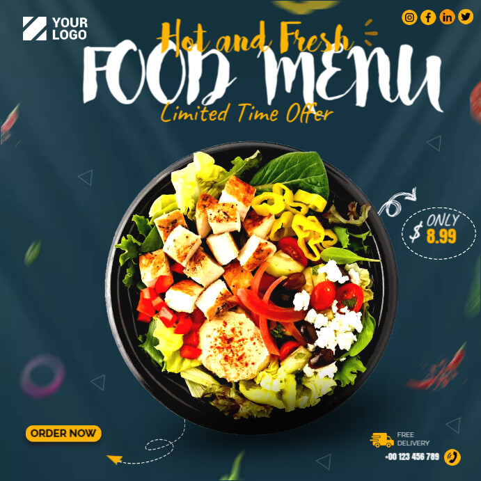 Plantilla de Food Menu Ads | PosterMyWall
