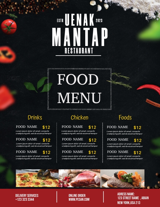 Food Menu Ads Template | PosterMyWall