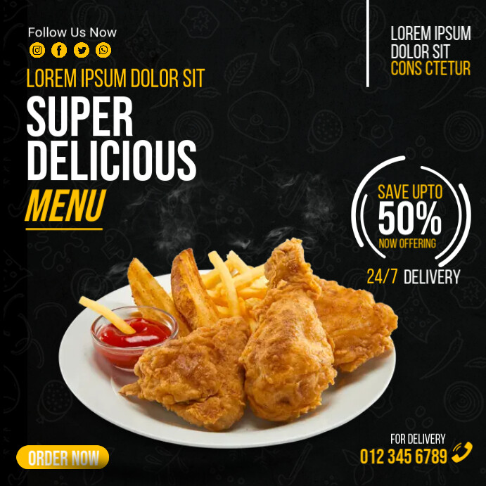 Plantilla de Food Menu Ads | PosterMyWall