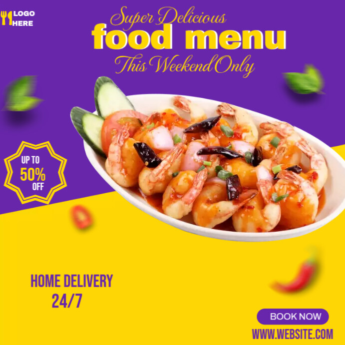 Food Menu Ads Template | PosterMyWall