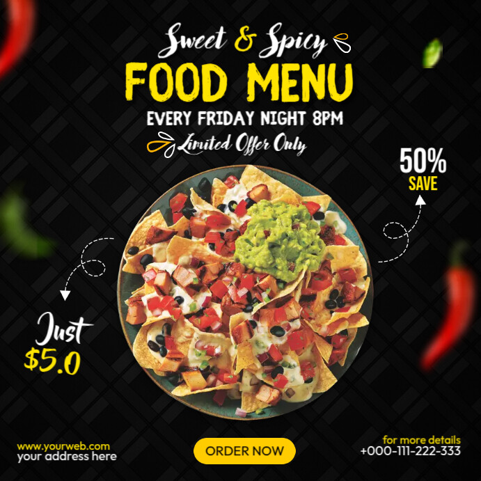 Food Menu Ads Template | PosterMyWall
