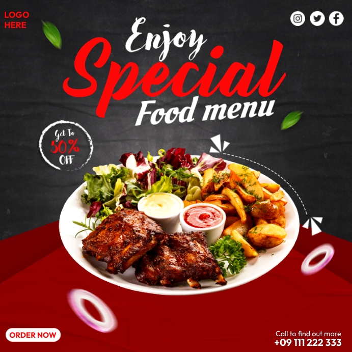 Food Menu Ads Template | PosterMyWall