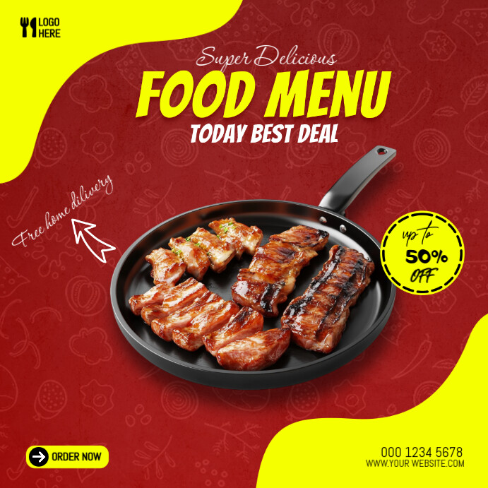 Copy of Food menu and restaurant template | PosterMyWall