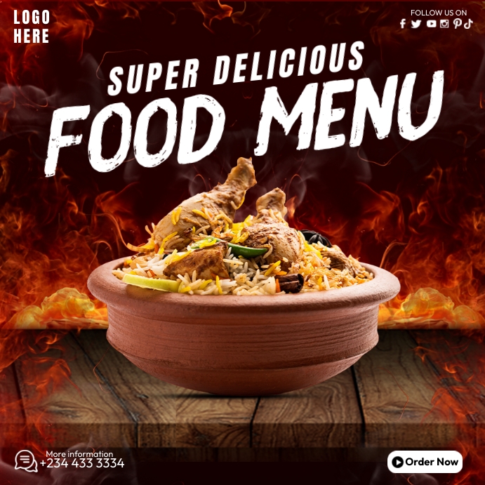 Food Menu Best Offer Template | PosterMyWall