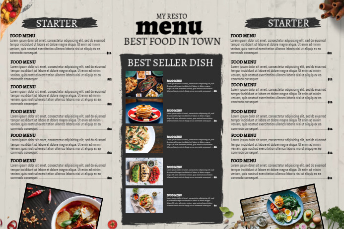 Food Menu Brochure Template | PosterMyWall