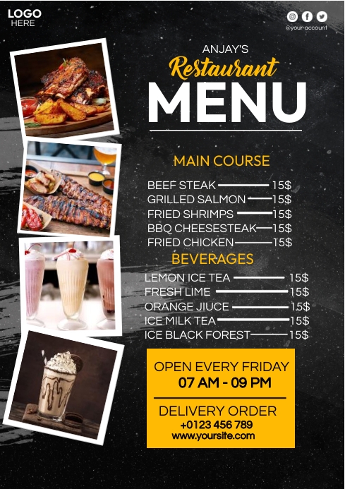 Food Menu Deals Template | PosterMyWall