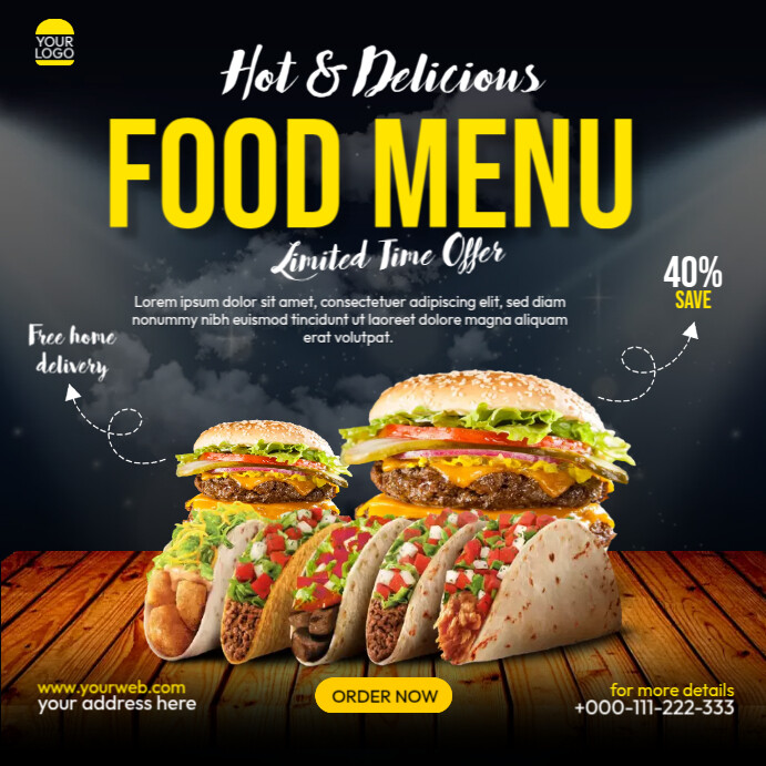 Food Menu Deals Template | PosterMyWall
