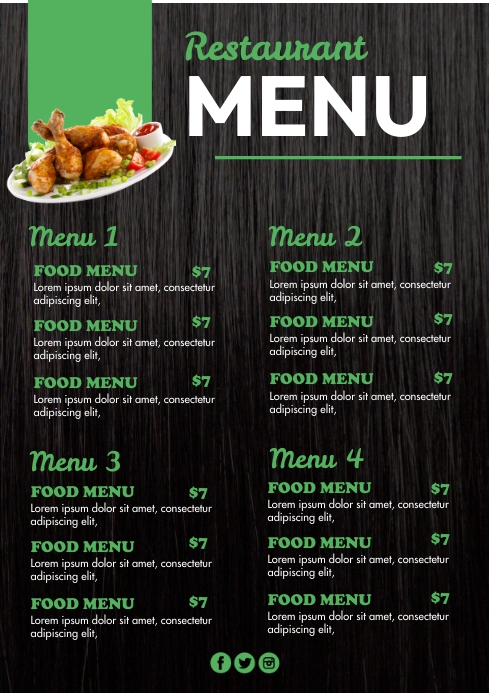 FOOD MENU Template | PosterMyWall