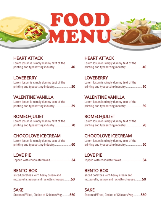 Copy of Food menu | PosterMyWall