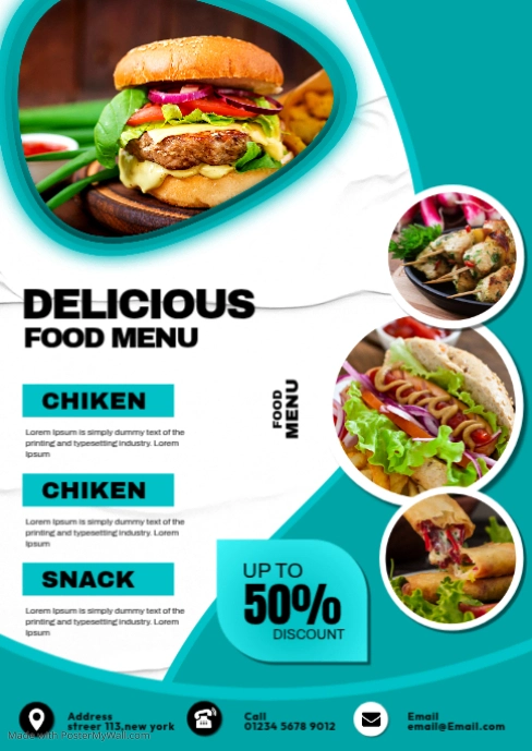 FOOD MENU Template | PosterMyWall