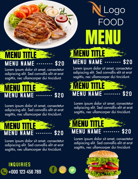 Copy of Food menu | PosterMyWall
