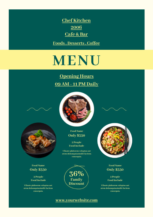 Food menu Template | PosterMyWall