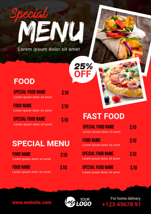 Food Menu Design Template | PosterMyWall