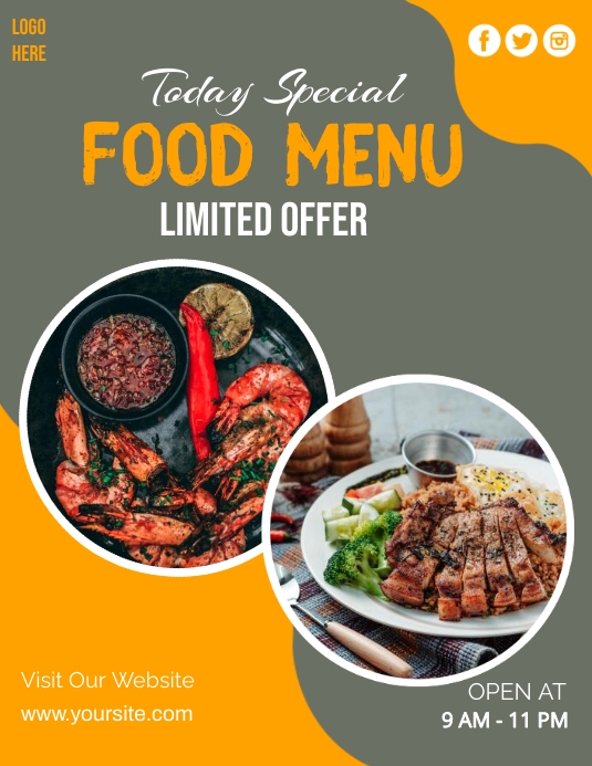 Food Menu Templat | PosterMyWall